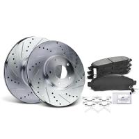 China Front Drilled Rotors & Ceramic Brake Pads for Nissan Frontier Pathfinder Suzuki for sale