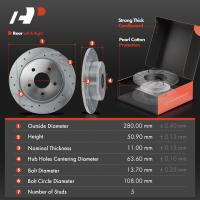 China Rear Drilled Rotors & Ceramic Brake Pads for Ford C-MAX Escape Transit Connect for sale