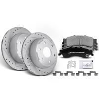 China Rear Drilled Rotors & Ceramic Brake Pads for Chevy Silverado GMC Sierra for sale