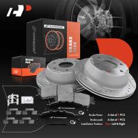 China Rear Drilled Rotors & Ceramic Brake Pads for Chevy Silverado GMC Sierra for sale