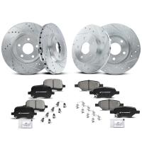 China Front & Rear Drilled Rotors & Ceramic Brake Pads for Chevy Malibu 04-12 Pontiac for sale