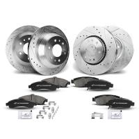 China Front & Rear Drilled Rotors & Ceramic Brake Pads for Buick Rainier Chevy SSR for sale