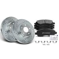 China Front Drilled Rotors & Ceramic Brake Pads for Subaru Impreza 97-01 Legacy 260mm for sale