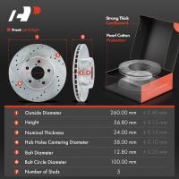 China Front Drilled Rotors & Ceramic Brake Pads for Subaru Impreza 97-01 Legacy 260mm for sale