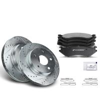 China Front Drilled Rotors & Ceramic Brake Pads for Dodge Durango 04-06 Ram 1500 02-05 for sale