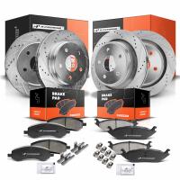China Front & Rear Drilled Rotors & Ceramic Brake Pads for Dodge Ram 1500 Chrysler for sale