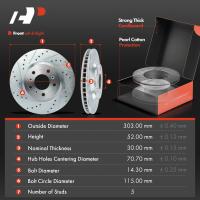 China Front & Rear Drilled Rotors & Ceramic Brake Pads for Chevrolet Impala for sale