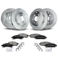 China Front & Rear Drilled Rotors & Ceramic Brake Pads for Chevy Traverse Buick GMC for sale
