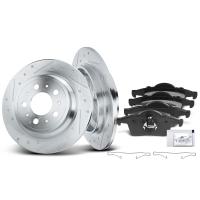 China Rear Drilled Rotors & Ceramic Brake Pads for Volvo S60 S80 V70 XC70 for sale