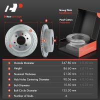 China Front & Rear Drilled Rotors & Ceramic Brake Pads for Ford F-150 Lincoln 4WD for sale