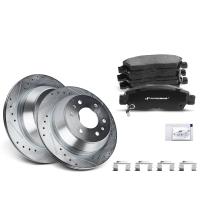 China Rear Drilled Rotors & Ceramic Brake Pads for Chevrolet Buick GMC Isuzu Olds Saab for sale