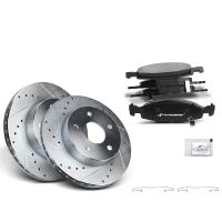 China Front Drilled Rotors & Ceramic Brake Pads for Jeep Grand Cherokee 4.0L 4.7L for sale