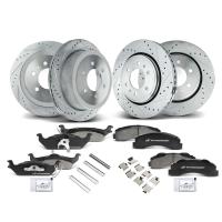China Front & Rear Drilled Rotors & Ceramic Brake Pads for Ford F-150 2010-2011 6-Lug for sale