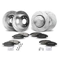 China Front & Rear Drilled Rotors & Ceramic Brake Pads for GMC Envoy Chevy Trailblaze for sale