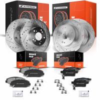 China Front & Rear Drilled Rotors & Ceramic Brake Pads for Honda Accord 08-12 14-17 for sale