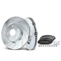 China Front Drilled Rotors & Ceramic Brake Pads for Toyota RAV4 Matrix Pontiac Vibe for sale