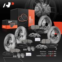 China Front & Rear Disc Brake Rotors & Ceramic Brake Pads for Pontiac Vibe Toyota for sale