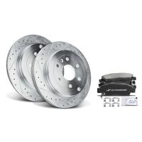 China Rear Drilled Rotors & Ceramic Brake Pads for Buick Enclave Chevy Traverse GMC for sale