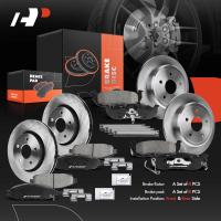 China Front & Rear Disc Brake Rotors & Ceramic Brake Pads for Jeep Grand Cherokee 05-10 for sale