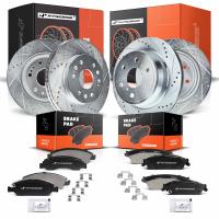 China Front & Rear Drilled Rotors & Ceramic Brake Pads for Chevrolet Cadillac for sale