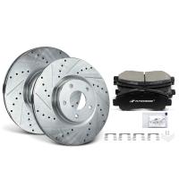 China Front Drilled Rotors & Ceramic Brake Pads for Nissan Maxima 09-14 16-19 319.8mm for sale