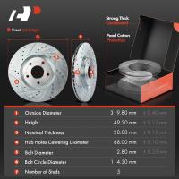 China Front Drilled Rotors & Ceramic Brake Pads for Nissan Maxima 09-14 16-19 319.8mm for sale