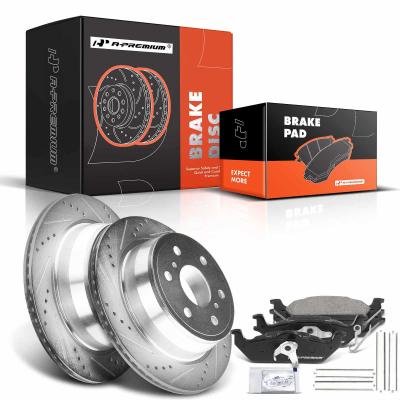 China Rear Drilled Rotors & Ceramic Brake Pads for Chevrolet Silverado 1500 Cadillac for sale