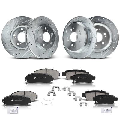 China Front & Rear Drilled Rotors & Ceramic Brake Pads for Honda Odyssey 05-10 3.5L for sale