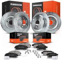 China Front & Rear Drilled Rotors & Ceramic Brake Pads for Honda Odyssey 05-10 3.5L for sale