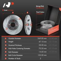 China Front & Rear Drilled Rotors & Ceramic Brake Pads for Honda Odyssey 05-10 3.5L for sale