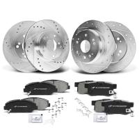 China Front & Rear Drilled Rotors & Ceramic Brake Pads for Honda CR-V 2002-2004 for sale