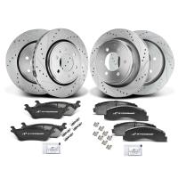 China Front & Rear Drilled Rotors & Ceramic Brake Pads for Ford F-150 2012-2020 6-Lug for sale