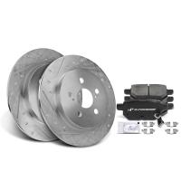 China Rear Drilled Rotors & Ceramic Brake Pads for Toyota Corolla Matrix Lexus Pontiac for sale