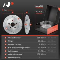 China Rear Drilled Rotors & Ceramic Brake Pads for Toyota Corolla Matrix Lexus Pontiac for sale