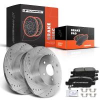 China Rear Drilled Rotors & Ceramic Brake Pads for INFINITI EX35 G25 G37 M35 M45 Q40 for sale