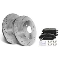 China Rear Drilled Rotors & Ceramic Brake Pads for INFINITI EX35 G25 G37 M35 M45 Q40 for sale