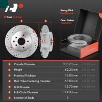 China Rear Drilled Rotors & Ceramic Brake Pads for INFINITI EX35 G25 G37 M35 M45 Q40 for sale