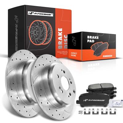 China Rear Drilled Rotors & Ceramic Brake Pads for Honda Odyssey 07-13 Pilot Acura MDX for sale