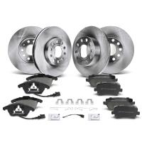 China Front & Rear Disc Brake Rotors & Ceramic Brake Pads for Volkswagen Golf Jetta for sale