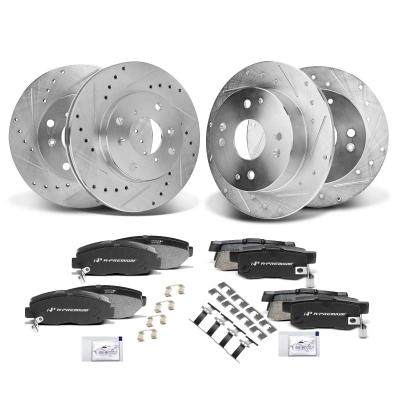 China Front & Rear Drilled Rotors & Ceramic Brake Pads for Acura CL Honda Accord 2.3L for sale