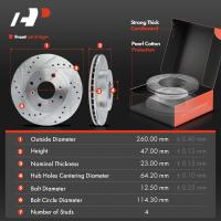 China Front & Rear Drilled Rotors & Ceramic Brake Pads for Acura CL Honda Accord 2.3L for sale