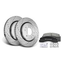 China Front Drilled Rotors & Ceramic Brake Pads for Ford F-150 10-20 Lincoln for sale