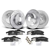China Front & Rear Drilled Rotors & Ceramic Brake Pads for Jeep Grand Cherokee 99-04 for sale
