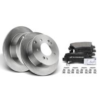 China Rear Disc Brake Rotors & Ceramic Brake Pads for Kia Soul 2010-2013 1.6L 2.0L for sale