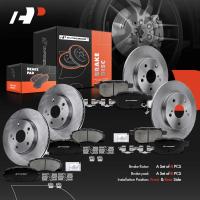 China Front & Rear Disc Brake Rotors & Ceramic Brake Pads for Scion xB 2008-2015 2.4L for sale