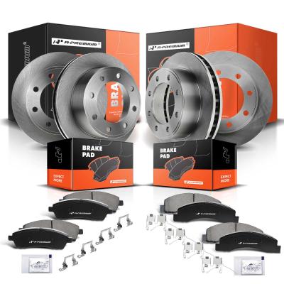 China Front & Rear Disc Brake Rotors & Ceramic Brake Pads for Ford F-350 Super Duty 05-07 for sale