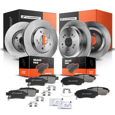 China Front & Rear Disc Brake Rotors & Ceramic Brake Pads for Honda Odyssey 2005-2010 for sale