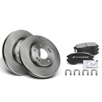 China Front Disc Brake Rotors & Ceramic Brake Pads for Hyundai Sonata 05-10 Kia Soul for sale
