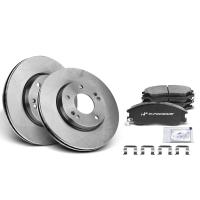 China Front Disc Brake Rotors & Ceramic Brake Pads for Hyundai Santa Fe 01-06 5-Stud for sale