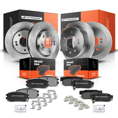 China Front & Rear Disc Brake Rotors & Ceramic Brake Pads for Hyundai Elantra 07-10 for sale